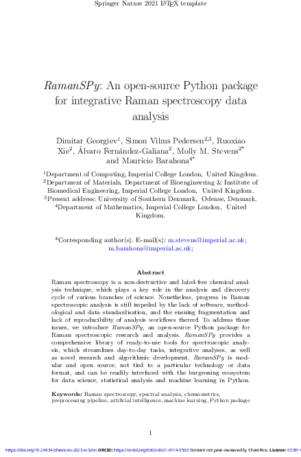 (PDF) RamanSPy: An open-source Python package for integrative Raman ...