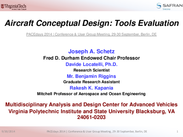 (PDF) Aircraft Conceptual Design: Tools Evaluation