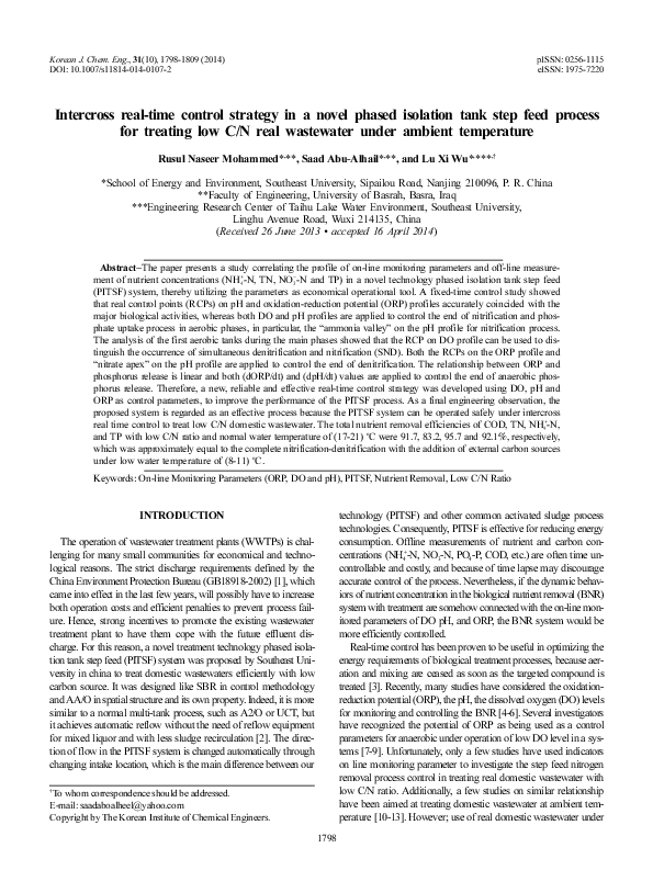 (PDF) Intercross real-time control strategy in a novel phased isolation ...