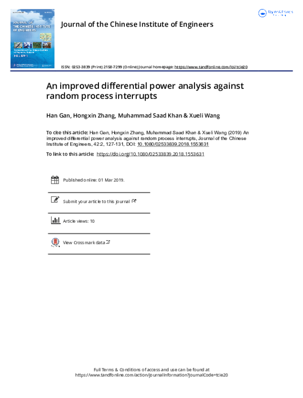 (PDF) An improved differential power analysis against random process ...