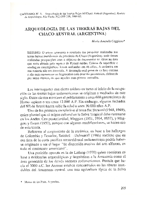 (PDF) Arqueologia de las tierras bajas del Chaco Austral (Argentina)