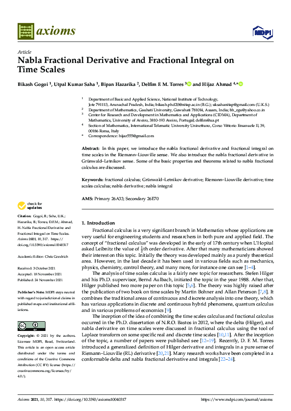 Pdf Nabla Fractional Calculus On Time Scales Properties And Theorems