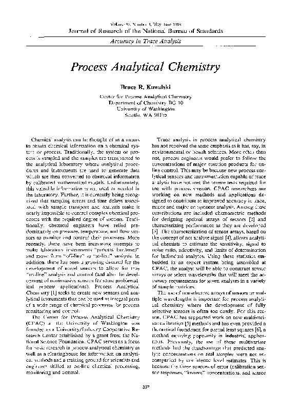 (PDF) Process Analytical Chemistry