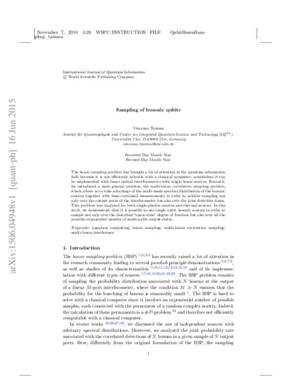 (PDF) Sampling of bosonic qubits