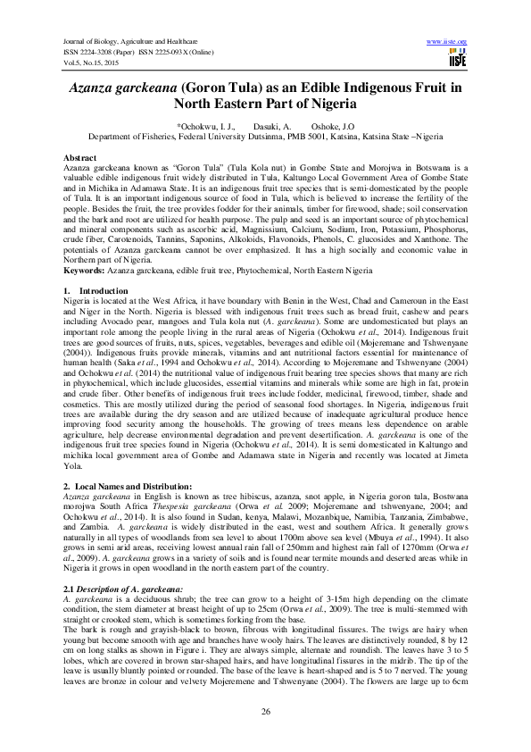 (PDF) Azanza garckeana (Goron Tula) as an Edible Indigenous Fruit in ...