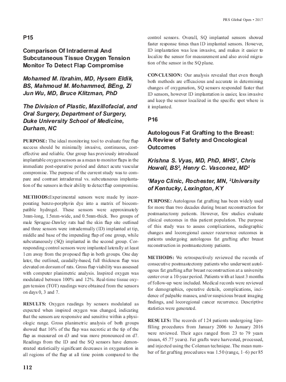 (PDF) Abstract P16: Autologous Fat Grafting to the Breast: A Review of Safety and Oncological ...