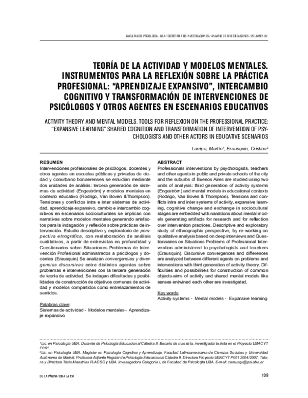 (PDF) TEORÍA DE LA ACTIVIDAD Y MODELOS MENTALES