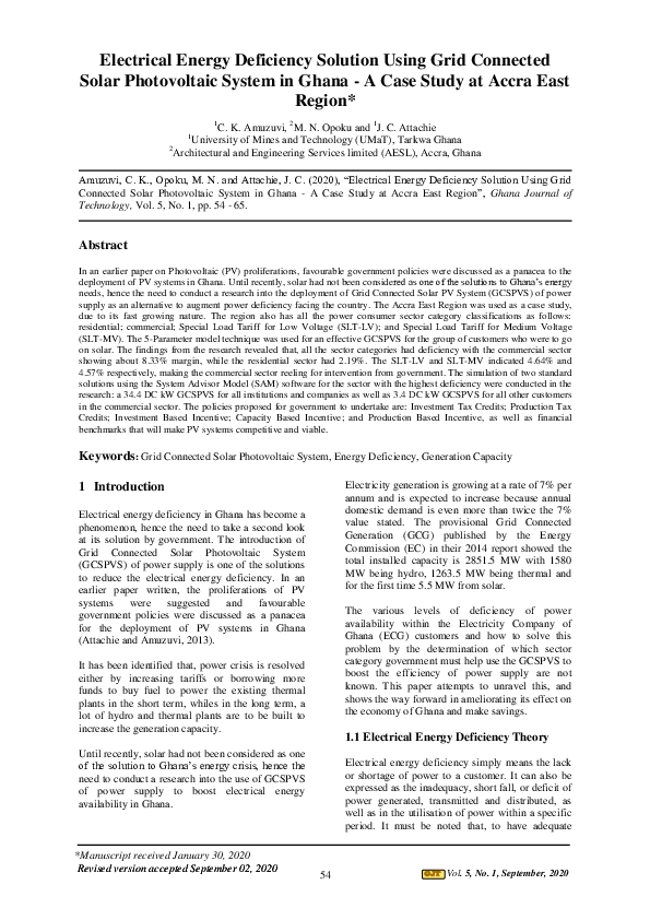 (PDF) Electrical Energy Deficiency Solution Using Grid Connected Solar ...