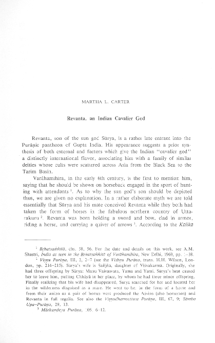 (PDF) Revanta, an Indian Cavalier God