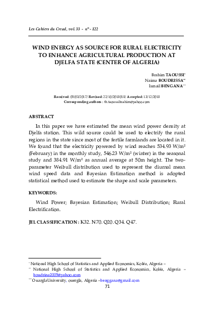 (PDF) Wind Energy as Source for Rural Electricity to Enhance ...