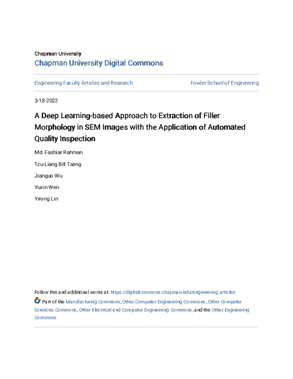 (PDF) A deep learning-based approach to extraction of filler morphology in SEM images with the ...