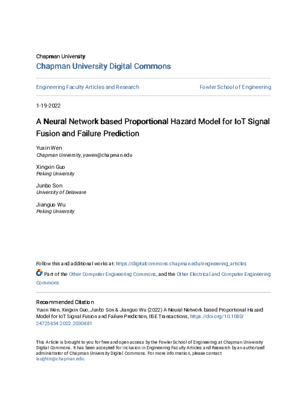 (PDF) A neural-network-based proportional hazard model for IoT signal ...