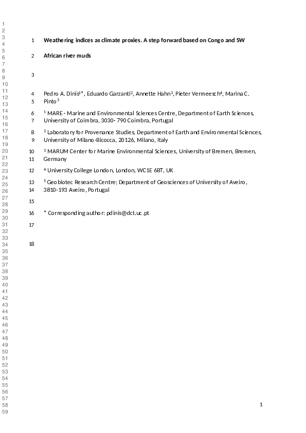 (PDF) Weathering indices as climate proxies. A step forward based on ...
