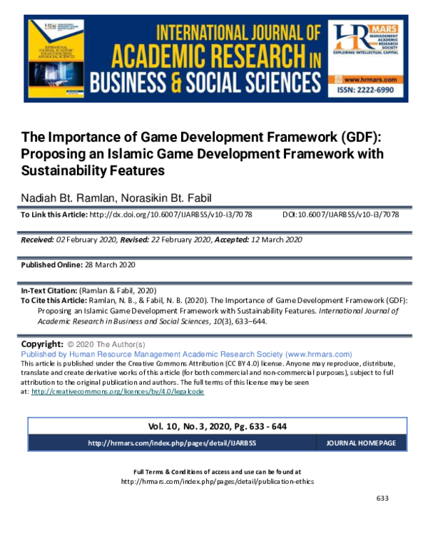 (PDF) The Importance of Game Development Framework (GDF): Proposing an ...