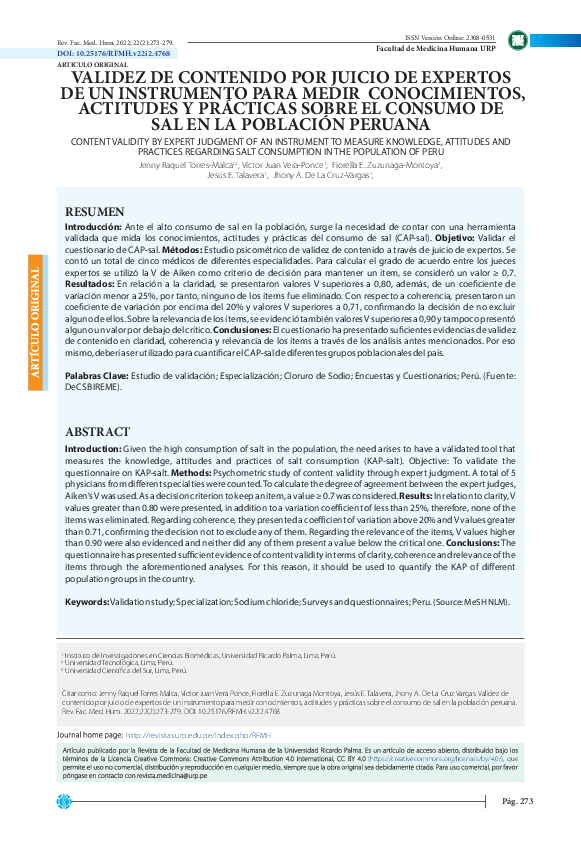 (PDF) Content validity by expert judgment of an instrument to measure ...