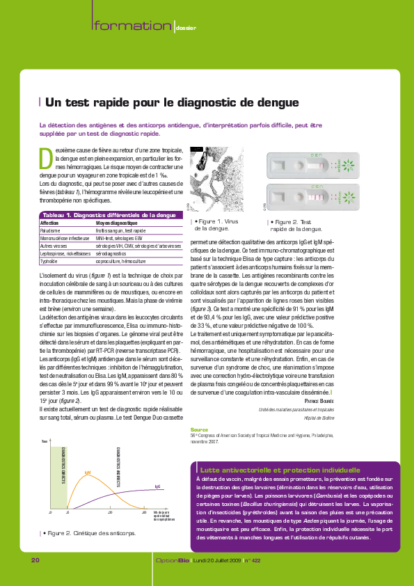 (PDF) Un test rapide pour le diagnostic de dengue