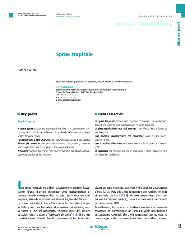 (PDF) Sprue tropicale | Patrice Bouree - Academia.edu