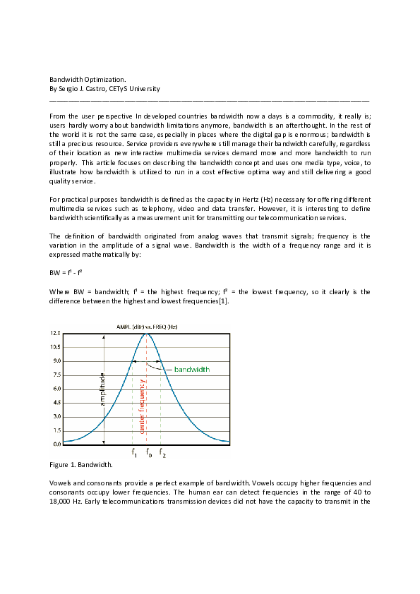 (PDF) Bandwidth Optimization