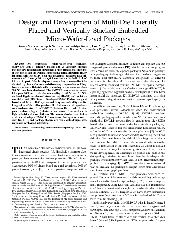 (PDF) Design and Development of Multi-Die Laterally Placed and ...