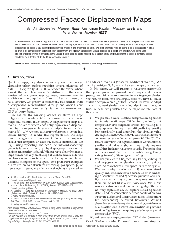 (PDF) Compressed Facade Displacement Maps