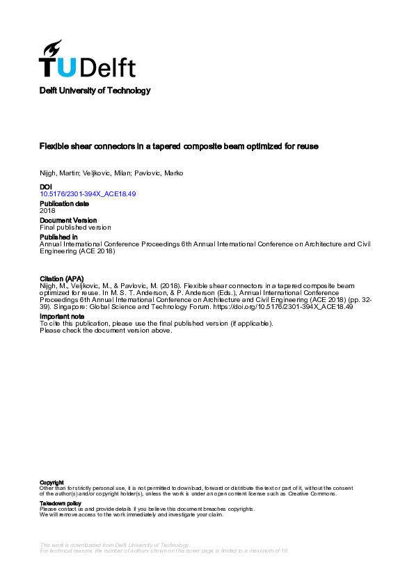 (PDF) Flexible shear connectors in a tapered composite beam optimized ...