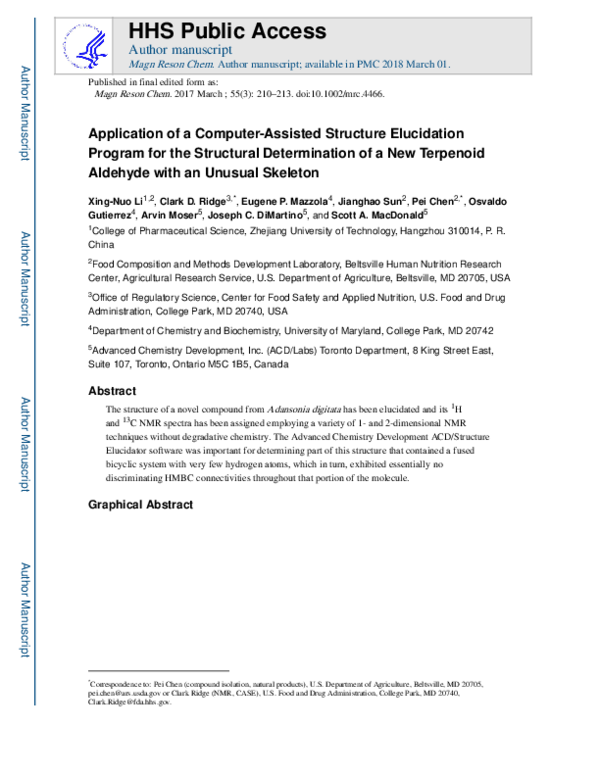 (PDF) Application of a computer-assisted structure elucidation program ...
