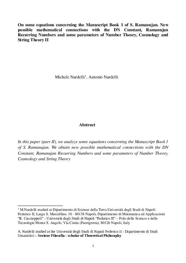 (PDF) On some equations concerning the Manuscript Book 1 of S ...