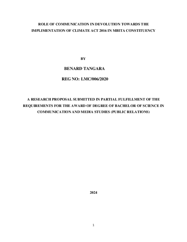 (PDF) ROLE OF COMMUNICATION IN DEVOLUTION TOWARDS THE