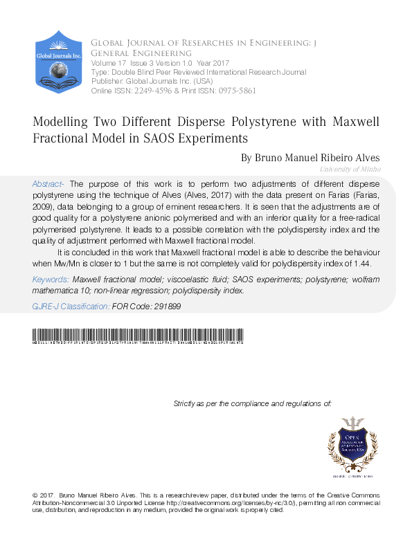 (PDF) Modelling Two Different Disperse Polystyrene with Maxwell Fractional Model in SAOS Experiments