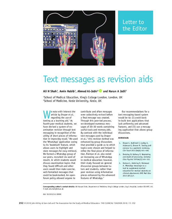 (PDF) Text messages as revision aids