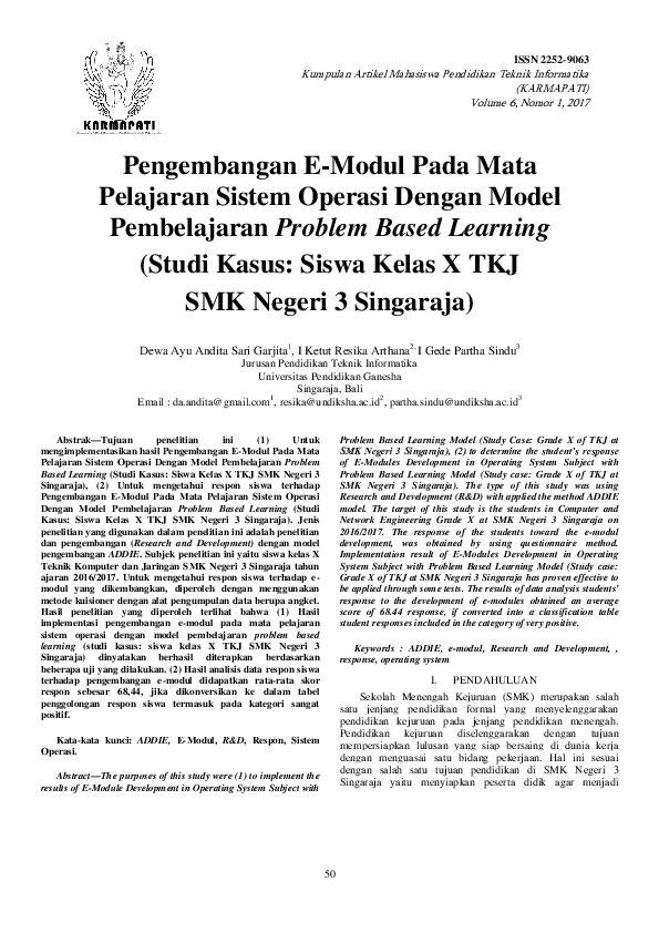 (PDF) Pengembangan E-Modul Pada Mata Pelajaran Sistem Operasi Dengan Model Pembelajaran Problem ...