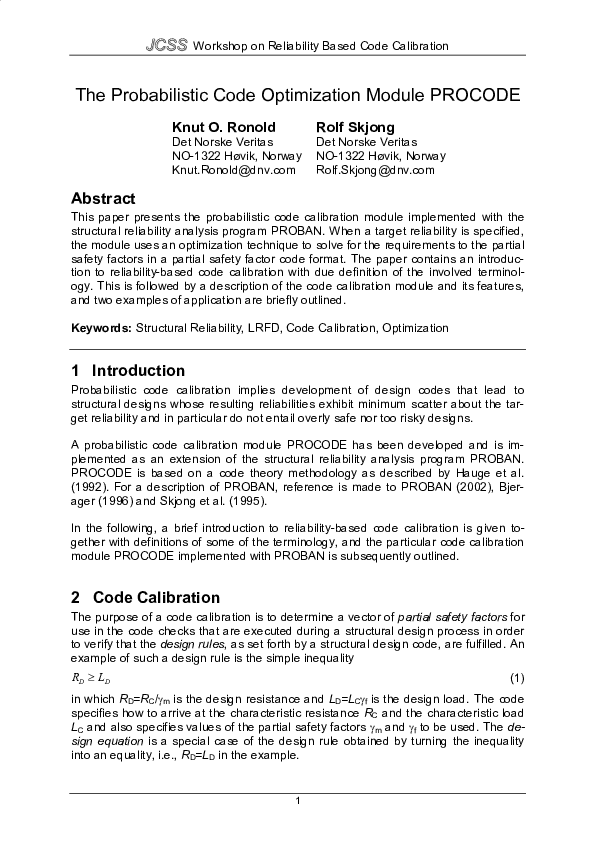 (PDF) The Probabilistic Code Optimization Module PROCODE
