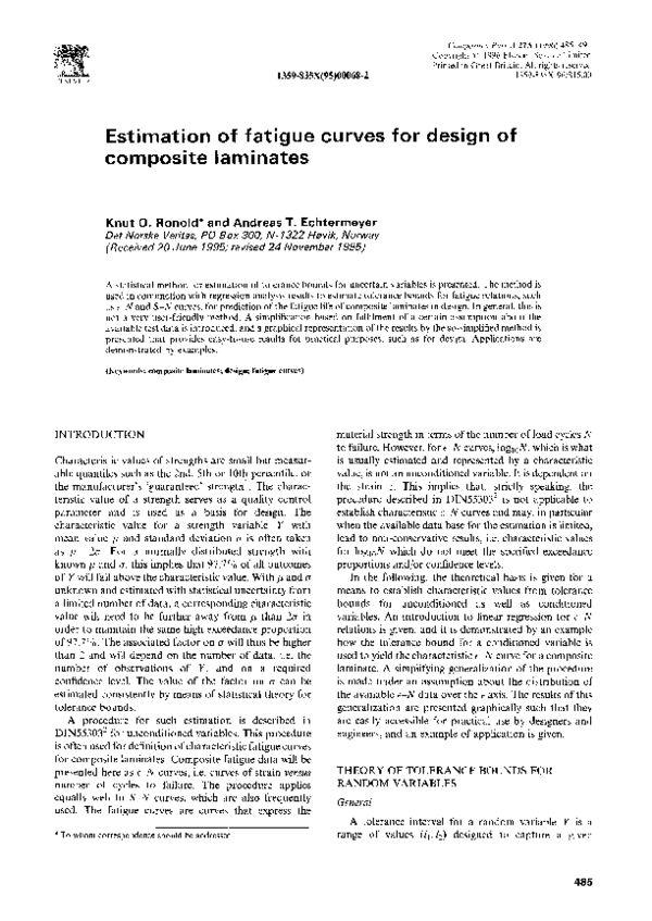 (PDF) Estimation of fatigue curves for design of composite laminates