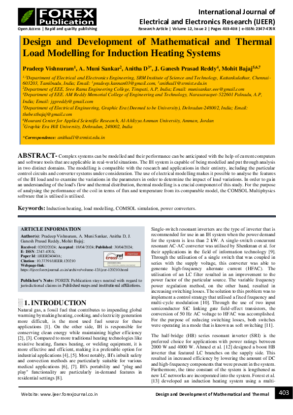 (PDF) Design and Development of Mathematical and Thermal Load Modelling for Induction Heating ...