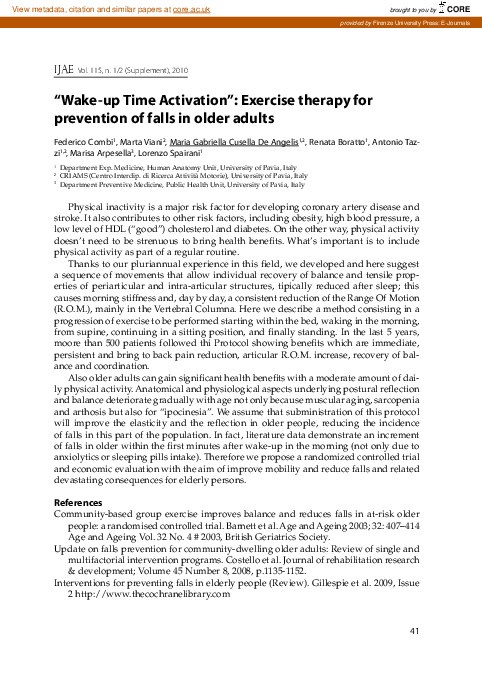 (PDF) “Wake-up Time Activation”: Exercise therapy for prevention of ...