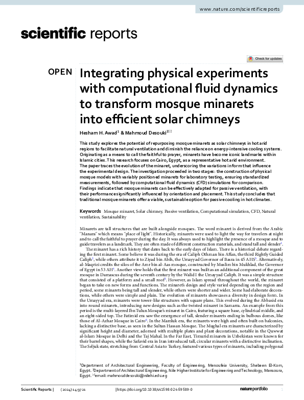 (PDF) Integrating physical experiments with computational fluid dynamics to transform mosque ...