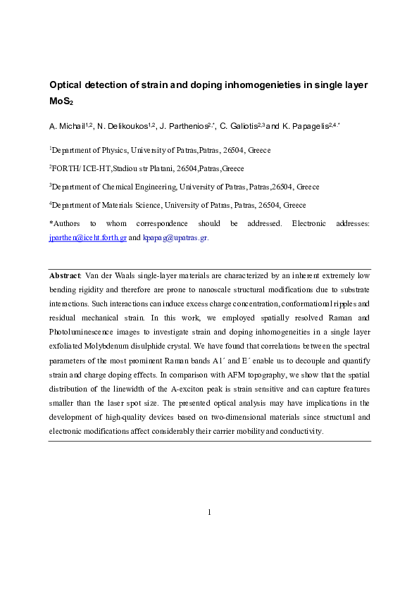 (PDF) Optical detection of strain and doping inhomogeneities in single ...