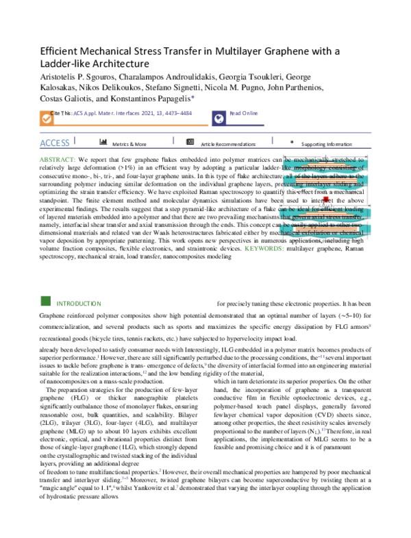 (PDF) Efficient Mechanical Stress Transfer in Multilayer Graphene with ...