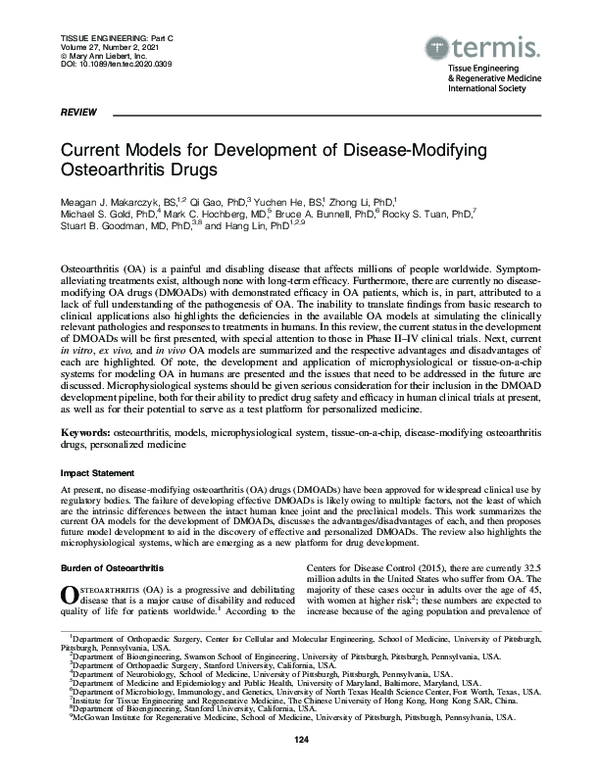 (PDF) Current Models for Development of Disease-Modifying ...