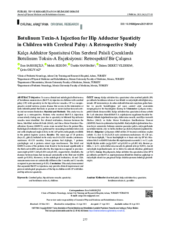 (PDF) Botulinum Toxin-A Injection for Hip Adductor Spasticity in ...