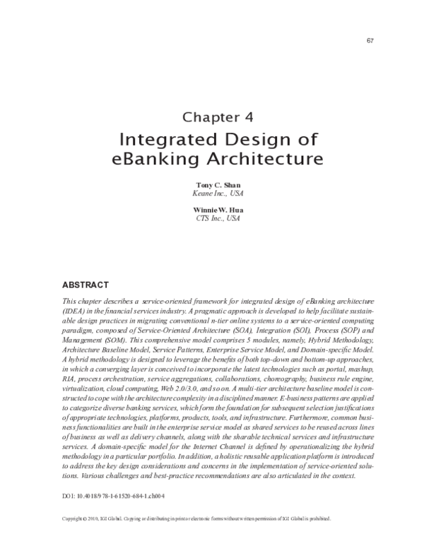 (PDF) Integrated Design of eBanking Architecture