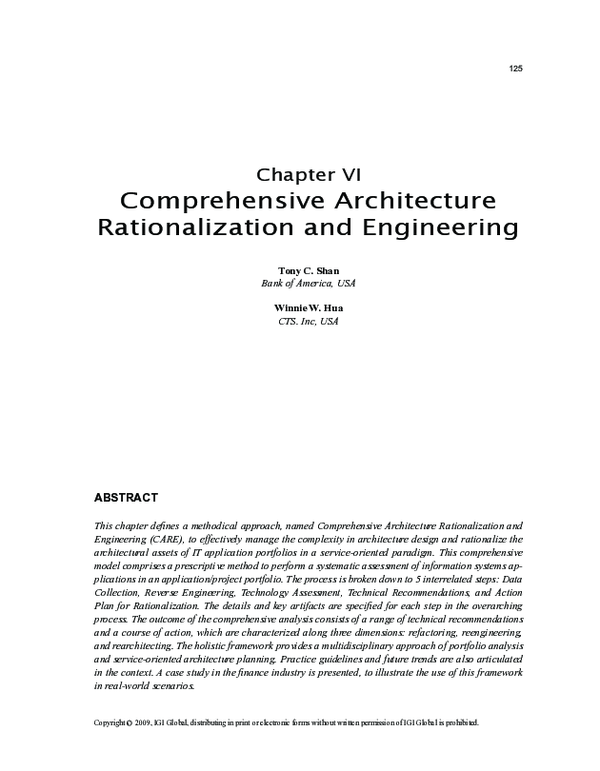 (PDF) Comprehensive Architecture Rationalization and Engineering