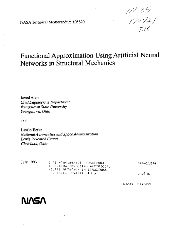 (PDF) Functional approximation using artificial neural networks in structural mechanics