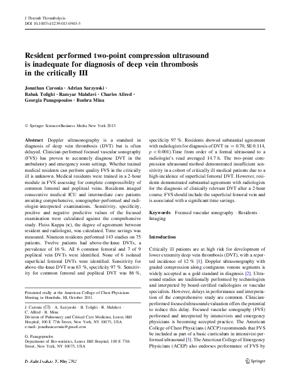 (PDF) Resident performed two-point compression ultrasound is inadequate ...