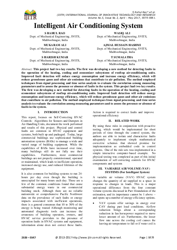 (PDF) Intelligent Air Conditioning System