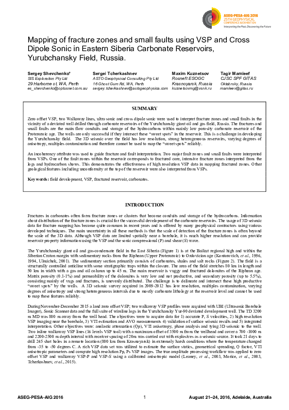 (PDF) Mapping of fracture zones and small faults using VSP and Cross Dipole Sonic in Eastern ...