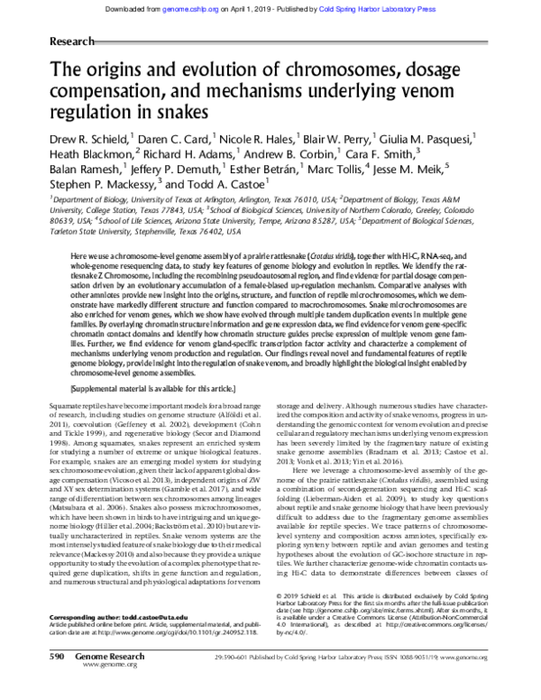 (PDF) The origins and evolution of chromosomes, dosage compensation ...