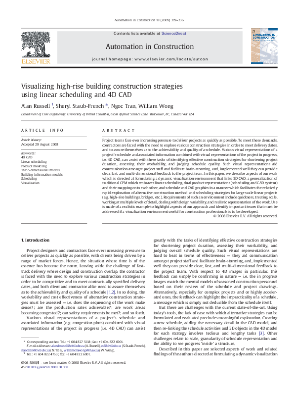 (PDF) Visualizing high-rise building construction strategies using ...