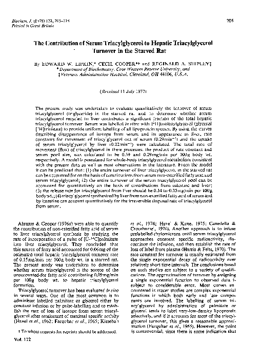 (PDF) The contribution of serum triacylglycerol to hepatic ...