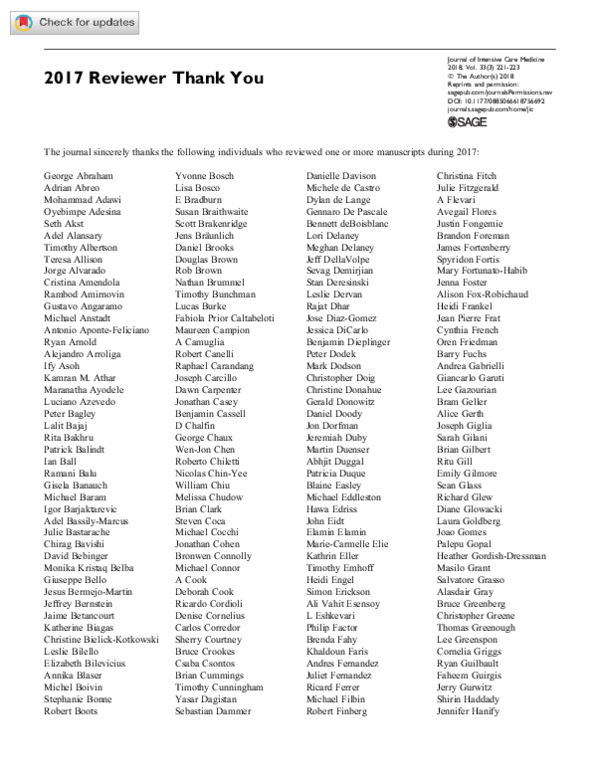 (PDF) 2017 Reviewer Thank You